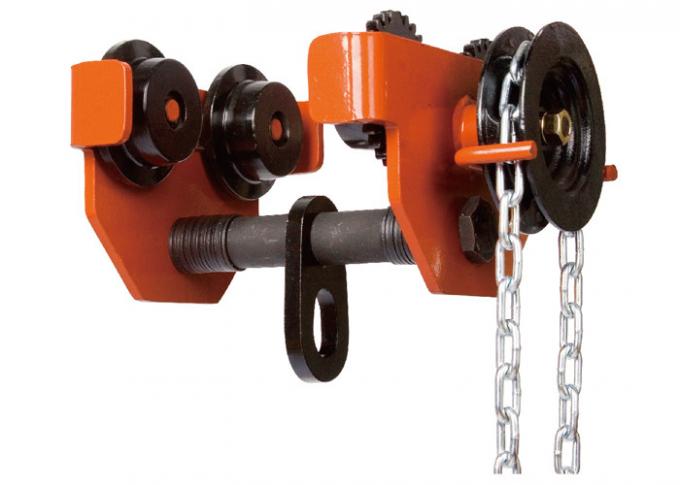 Jib Crane Push Travel Trolley , Chain Sling 10 Ton Geared Trolly